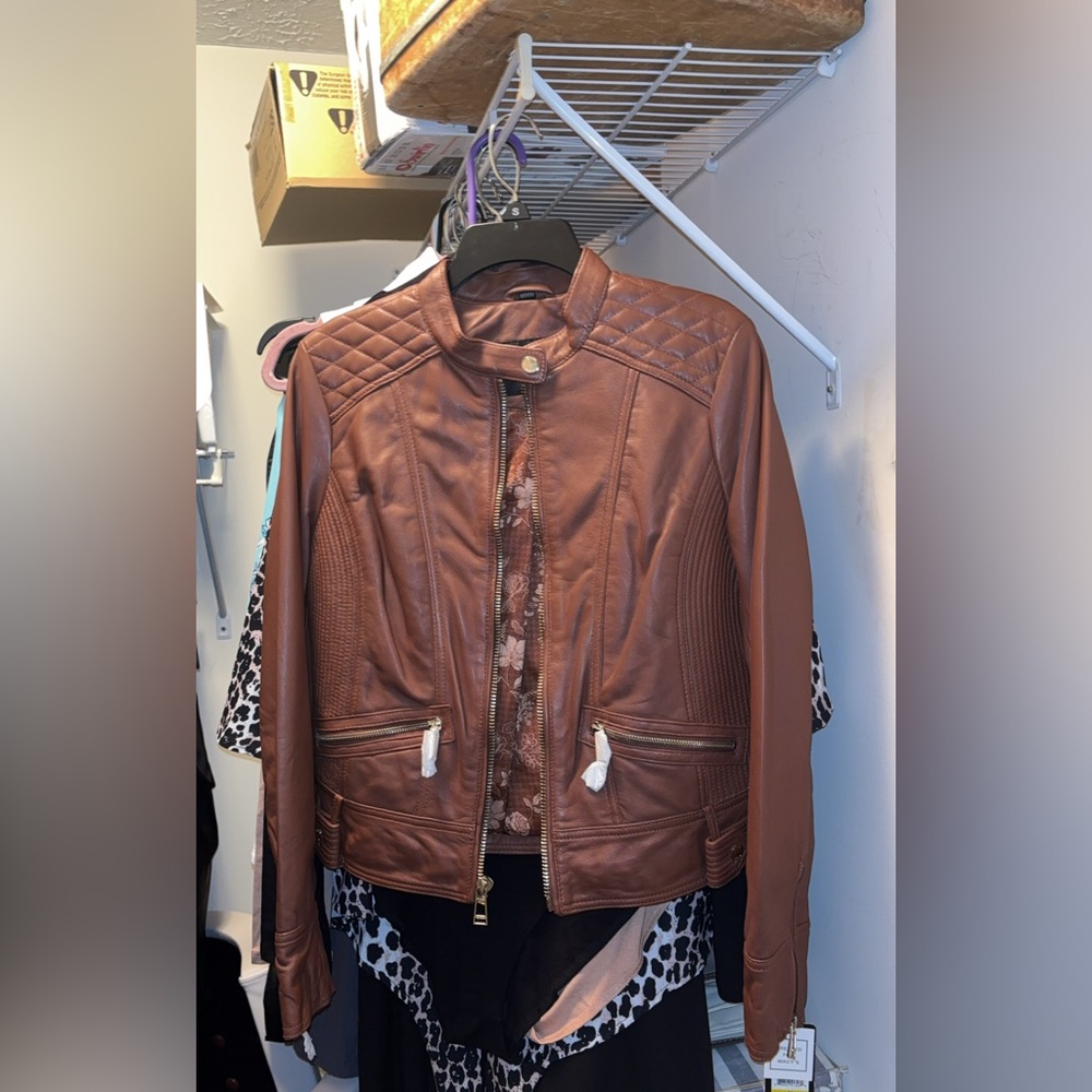 100% Genuine Leather Jacket Guess Brand, - Gem